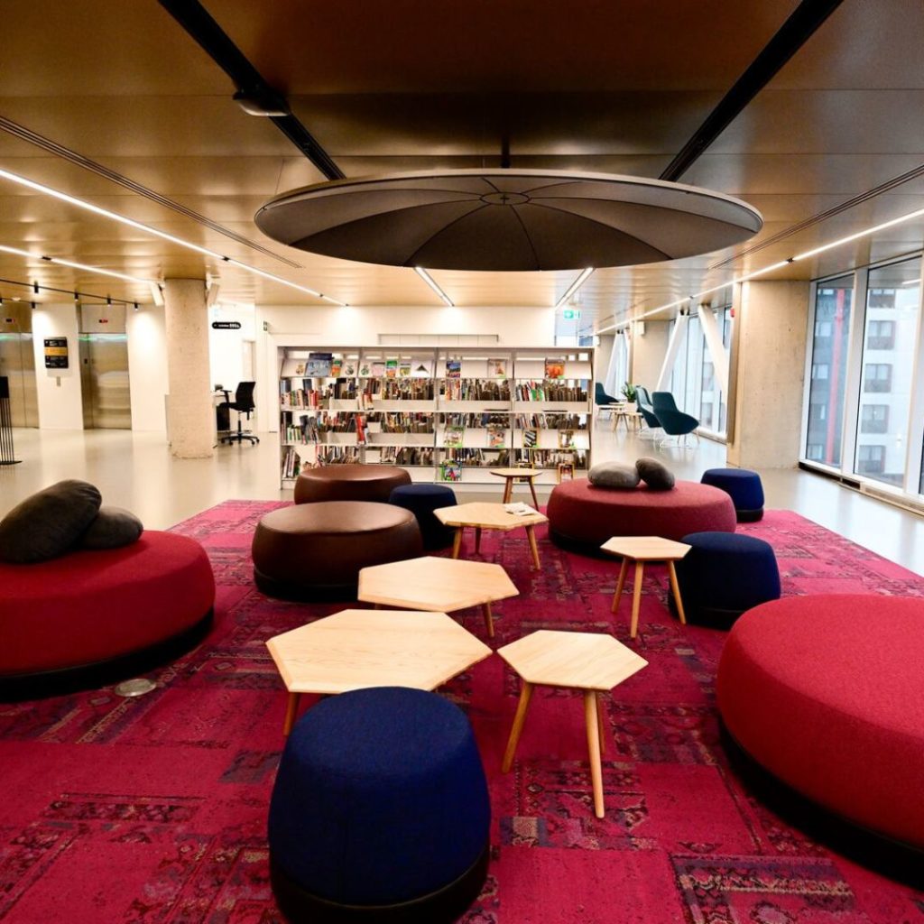 Steel Acoustic Panels for Gabrielle Roy Library's Architectural Acoustics